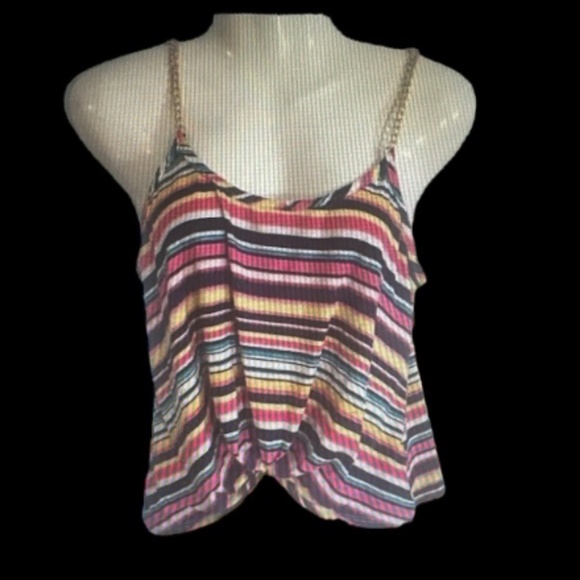 Tops | Picky Girl Multicolored Chain Strap Top | Poshmark